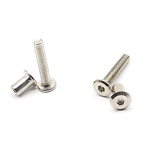 binifiMux 10-Pack M6-1.0 x 35mm Rivet Countersunk Hex Head Socket Cap Bolt and Barrel Nut for Furniture
