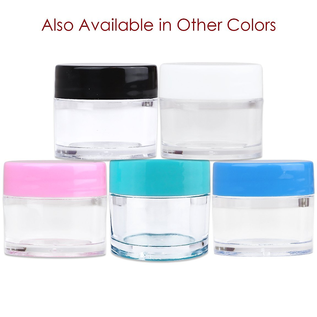 Beauticom High-Graded 7 Grams/7 ML (Quantity: 24 Packs) Thick Wall Crystal Clear Plastic LEAK-PROOF Jars Container with White Lids for Cosmetic, Lip Balm, Lip Gloss, Creams, Lotions, Liquids