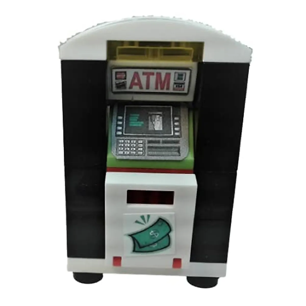 Building Bricks ATM Piggy Bank with Custom Bank Money Cash Bills Credit Cards Smart Phones-Personal ATM for Kids- Boys Girls Birthday Gift Toy