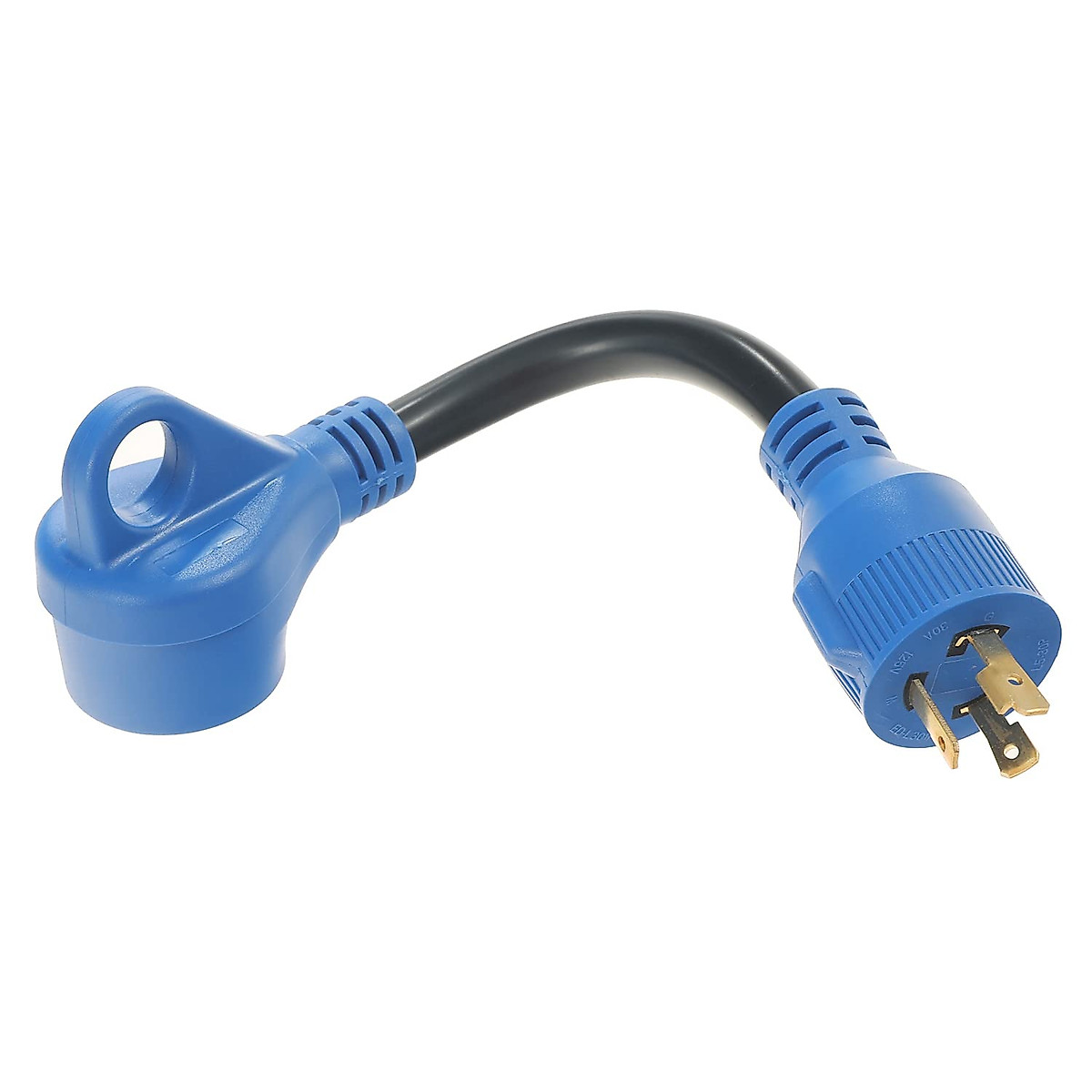 RV Plug Adapter 3 Prong 30 Amp Generator to 30 Amp RV,NEMA L5-30P to TT-30R RV Generator Power Adapter Extension Cord,Load Up to 30 Amp 125V 3750W,10/3 AWG,12 inch(3 Prong 30M30F)