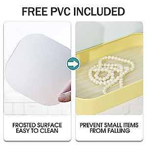 KINGRACK 3-Tier Bathroom Counter Organizer With Rotate Basket,Makeup Shelf Organizer,Bathroom Vanity Accessorie Organizer,Bathroom Counter Holders,Yellow