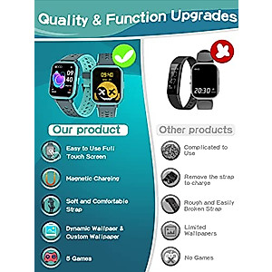 DIGEEHOT Kids Fitness Tracker Watch with Games for Boys Girls Age 6-16, IP68 Waterproof Kids Smart Watch 20 Sport Modes, Pedometers, Alarm Clock, Sleep Tracking, Toy Gifts for Kids