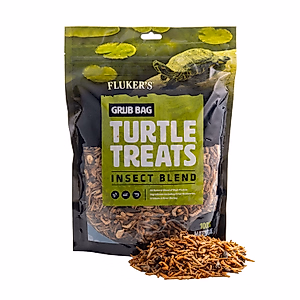 Fluker's Grub Bag Turtle Treats, Insect Blend, High Protein Freeze Dried River Shrimp, Crickets, and Mealworms, For Aquatic Turtles, Amphibians, and Reptiles, 12 oz