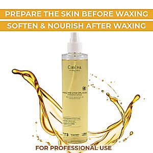 Cirepil - Pre & Post - Depilatory Oil - 250ml / 8.45 fl oz - Protects the Skin Before Waxing & Removes Wax Residue - Pre-Waxing & Post-Waxing