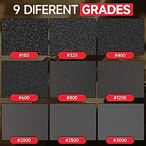 20 Pcs 3 x 4 Inch 180-3000 Grit Sanding Sponge Set, Ultra Fine Sanding Sponges Pads, Soft Foam Hand Sander Block Wet Dry Sandpaper for Model Drywall Metal Wood Furniture Polishing