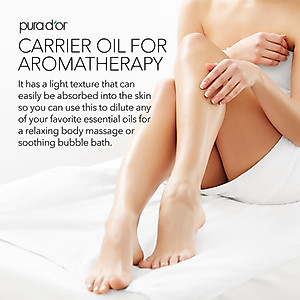 PURA D'OR 16 Oz ORGANIC Sweet Almond Oil - 100% Pure & Natural USDA Certified Cold Pressed Carrier Oil For DIY Beauty - Non-Greasy, Unscented, Hexane Free Moisturizer - Massage Oil For Hair & Skin