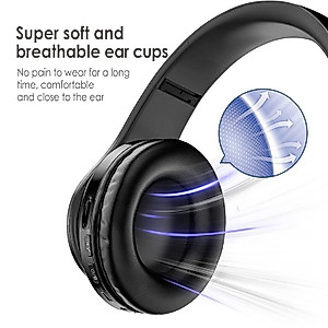 iChenovo 2022 Wireless Bluetooth Headphones,Colorful LED Lights Comfort Over Ear Foldable Headset with Built-in Microphone,FM,SD Card Slot,Wired for School/Tablet Computer/PC/TV/Cellphones/Travel