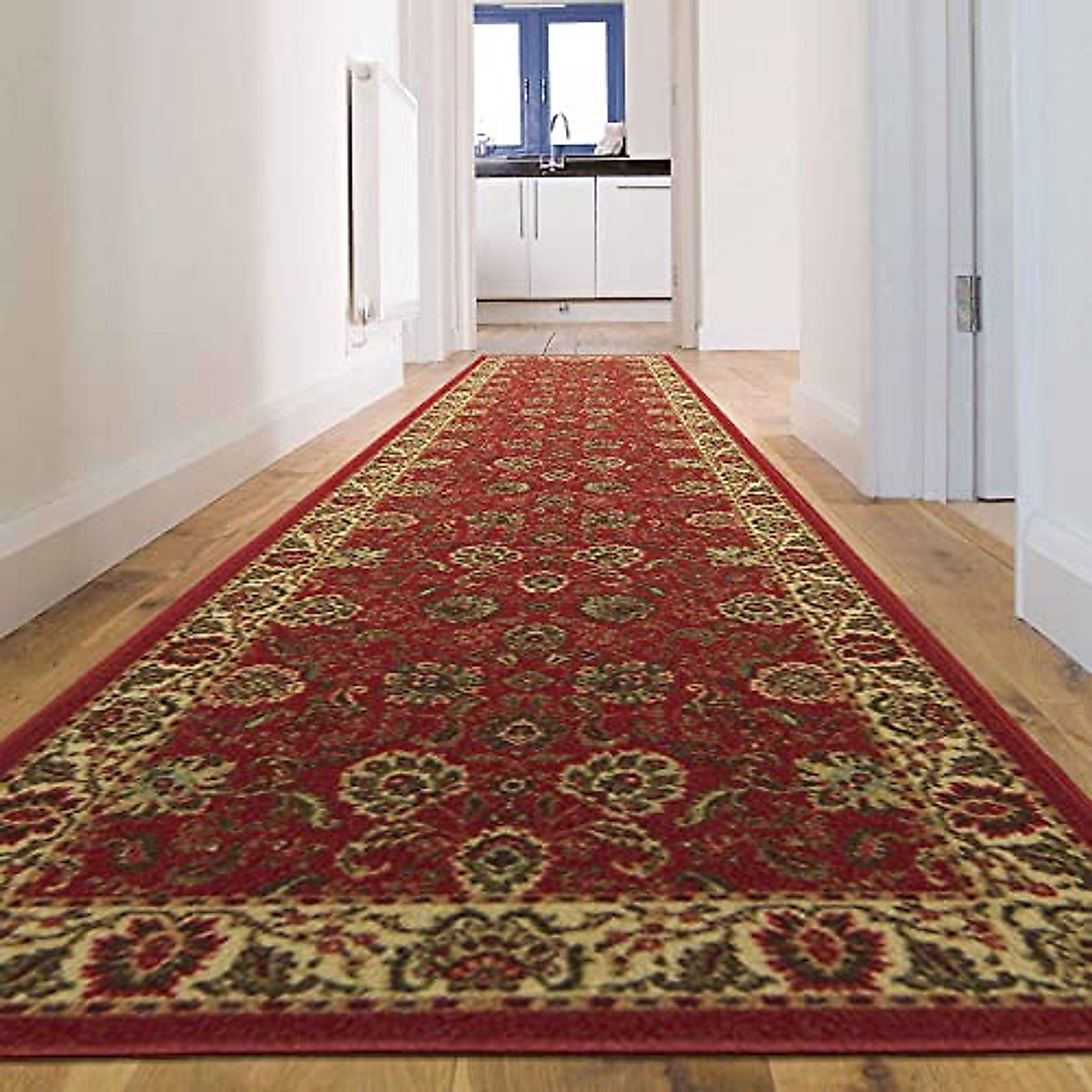 Ottomanson Ottohome Oriental Design OTH2130 Merge Collection, 2'7" x 9'10", Red-Legacy, 9 Foot