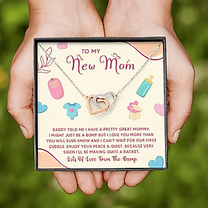 Teesware Pregnancy Gift For Mom, To My Mommy Necklace Baby Bump, Mommy To Be Gifts For 1st Time Mom