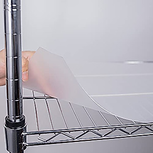 HooTown Wire Shelf Liners 5 Sheets Fit Wire Shelving Size 30 Inch x 14 Inch, Clear Frosted Hard Plastic Protector Mats for Metal Stainless Steel Garage, Cabinets, Kitchen Shelves, Shoe Rack