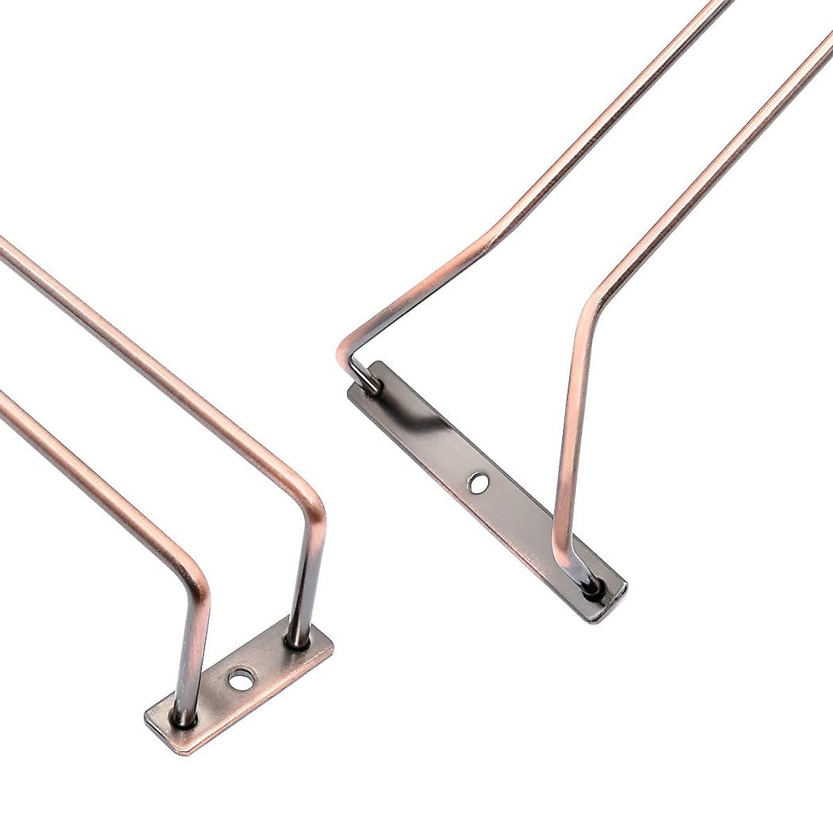 ZOOHOT 40.5cm Copper Wine Glass Rack, Stemware Rack, Wire Hanging Rack, Under Cabinet Metal Wine Glass Holder (2 Rows, 1 Pack)