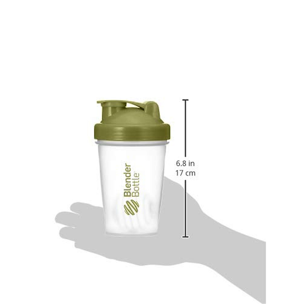 BlenderBottle Classic Shaker cup/Diet Shaker/Protein Shaker with Blenderball / 590ml - clear moss green
