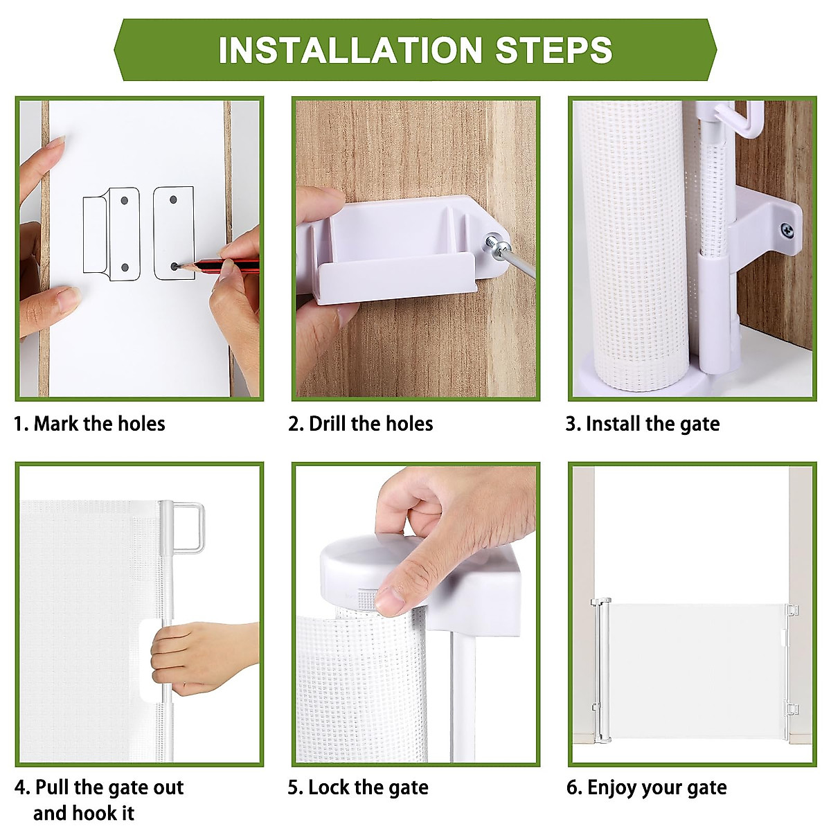 Extra Wide Baby Gate for Large Openings Retractable Baby Gates Indoor Outdoor Extra Long Baby Gate for Doorway Stair Gates for Kids or Pets Extra Large Dog Gate for Stairs