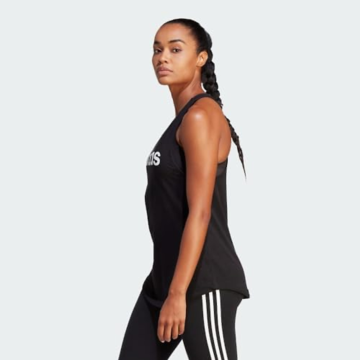 adidas womens Linear Tank Black/White Medium