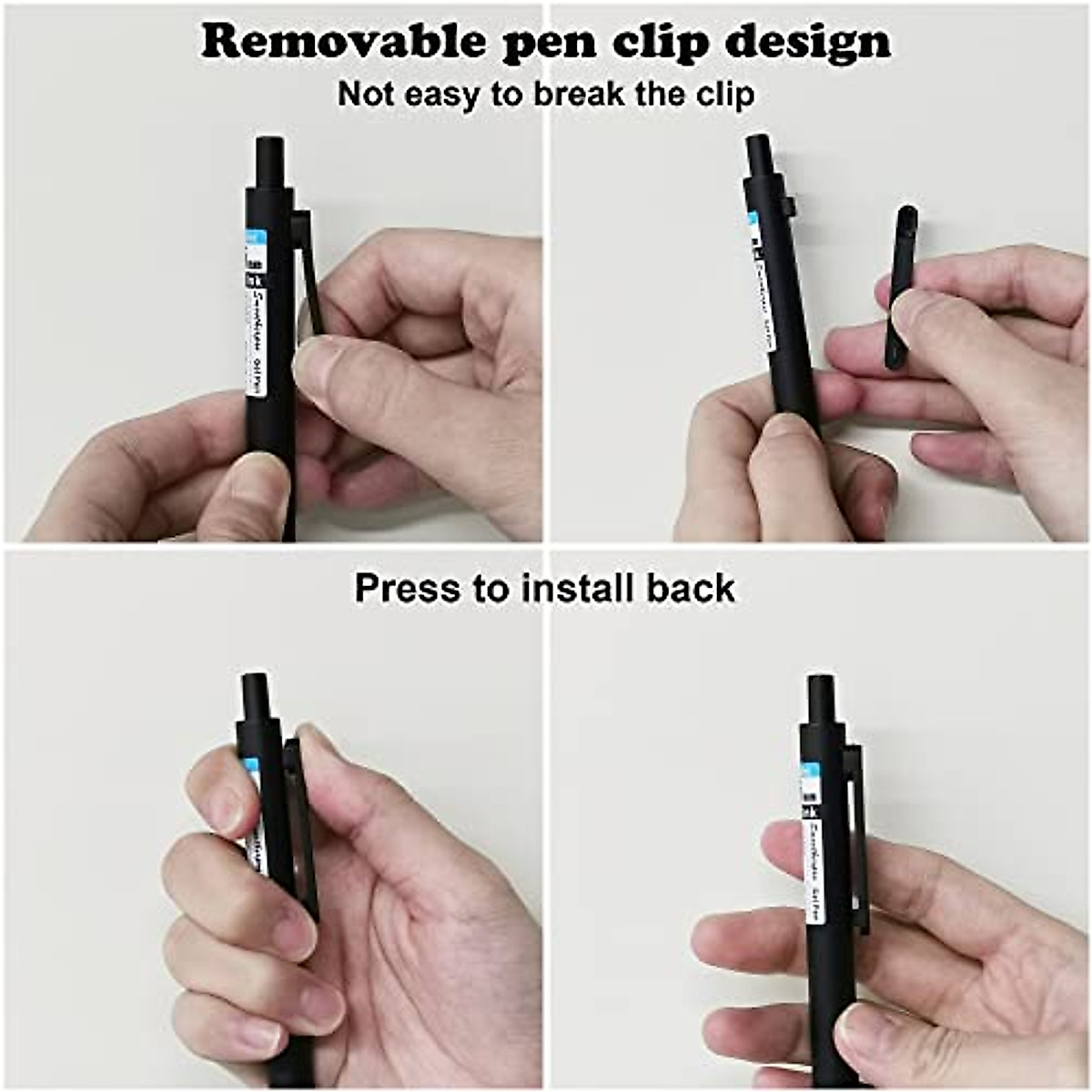 SMOOTHERPRO Premium Retractable Gel Pens 12 Pack 0.5mm Fine Black Refillable Ballpoint Pen Set with Comfortable Rubber Grip Super Smooth Long Lasting Writing (SL120)