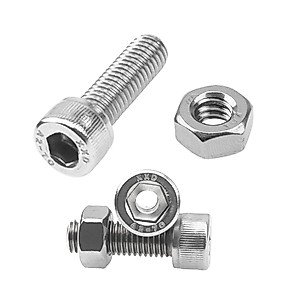 Rrina 4Pcs 304 Stainless Steel Cylindrical Hollow Hexagon Socket Screw Lamp Threading Through Hole Bolt with Nut (M8x25)