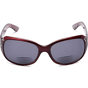 Incredible Bargains The Jazzy Bifocal Reading Sunglasses, Rhinestone Glasses, Tinted Readers for Women + 1.50 Red