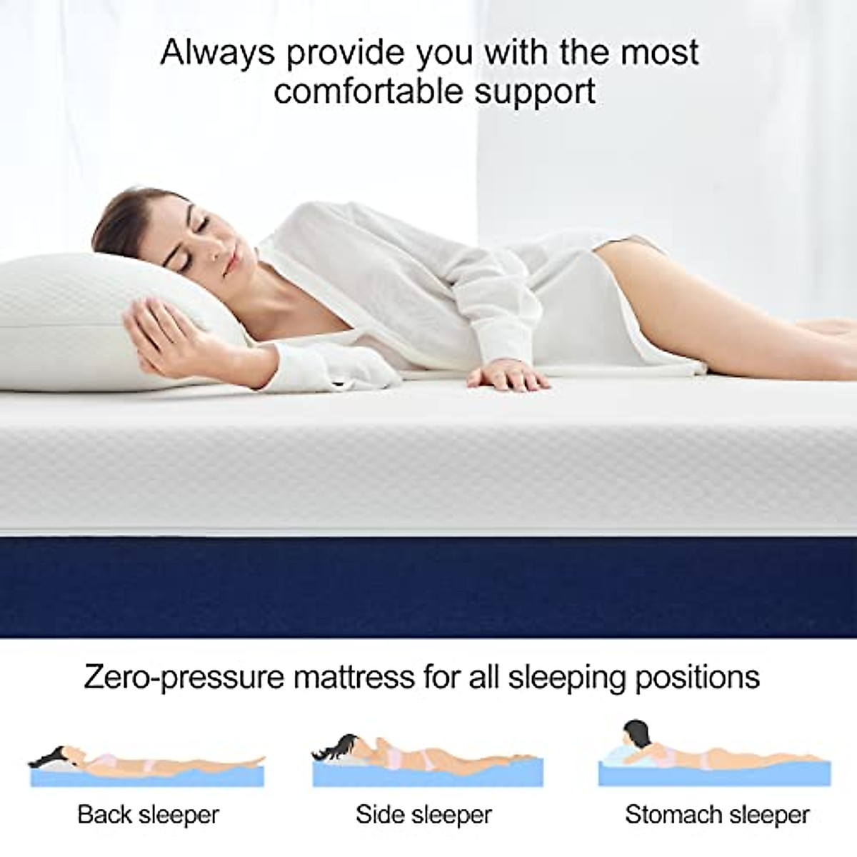 King Mattress, Molblly 12 inch Gel Memory Foam Mattress with CertiPUR-US Bed Mattress in a Box for Sleep Cooler & Pressure Relief, King Size