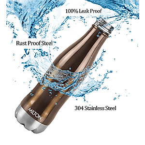 Milton Duke 1000 Thermosteel Hot and Cold Water Bottle, 920 ml, Coffee Brown