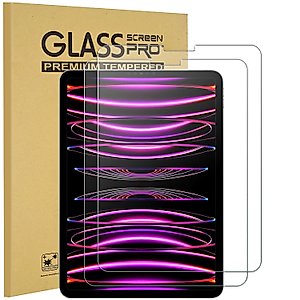 KEANBOLL 2 Pack Designed for iPad Pro 12.9 Inch Tempered Glass Screen Protector, (2022-2018, 6th/5th/4th/3rd Generation) Ultra Clear 9H Hardness and Apple Pencil Compatible