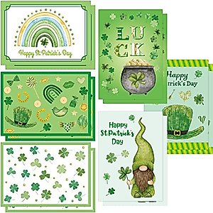 ceiba tree Happy St. Patrick's Day Cards 12 Pack Assorted Greeting Notes Cards with Envelopes
