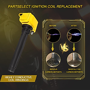Partselect 6PCS Ignition Coil Pack UF648 C1791 5C1848 Replacement for Jeep Grand Cherokee Wrangler Dodge Avenge Challenger Charger Durango RAM 1500 Chrysler Town & Country VW Routan 3.6L V6 2011-2016