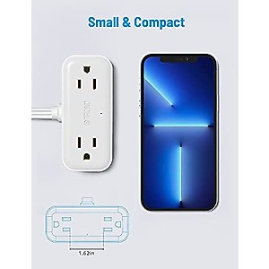 TROND 5ft Ultra Thin Flat Extension Cord, 4 Widely Spaced AC Outlets, 4 USB Charger(1 USB C Port)+TROND Bluetooth 5.2 Transmitter Receiver, 2-in-1 Bluetooth Adapter for TV to Airpods