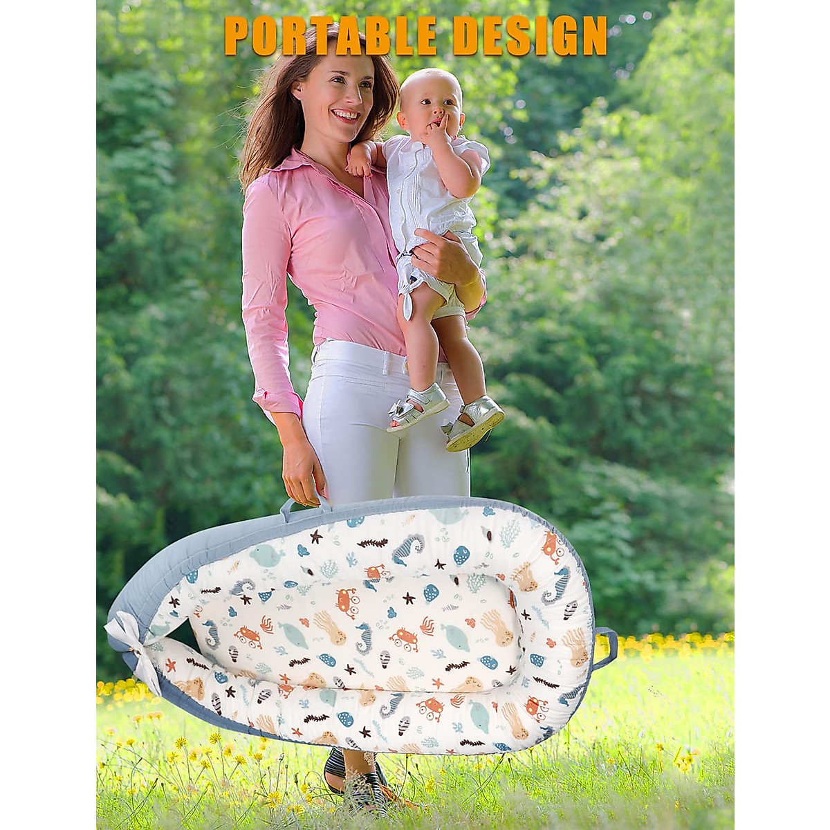 Baby Lounger Cover Newborn Lounger Cover Infant Lounger Cover Floor Seat for Lounger Color Crab