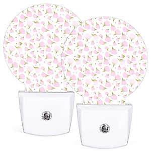 KOBLEN Night Lights Plug Into Wall Dusk to Dawn with Light Sensors Allay Home Round Led Night Light for Adults Bedroom Bathroom 2 Pack