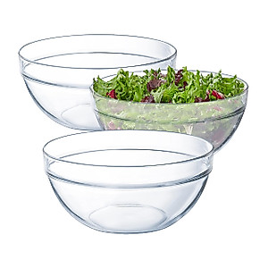 Salad Serving Bowl for Kitchens, Parties, Holidays, and Celebrations - Serving 9-inch Bowls - Reusable BPA free - 124 oz. Capacity, Set of 3