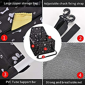 SWIHELP Dog Car Seat Travel Carrier Doggie Booster Cage, Oxford Breathable Folding Soft Washable Travel Bags for Cats or Other Small