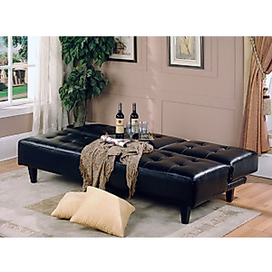 Milton Greens Stars 7502 Verano Futon Sofa Bed with Cup Holder, Black
