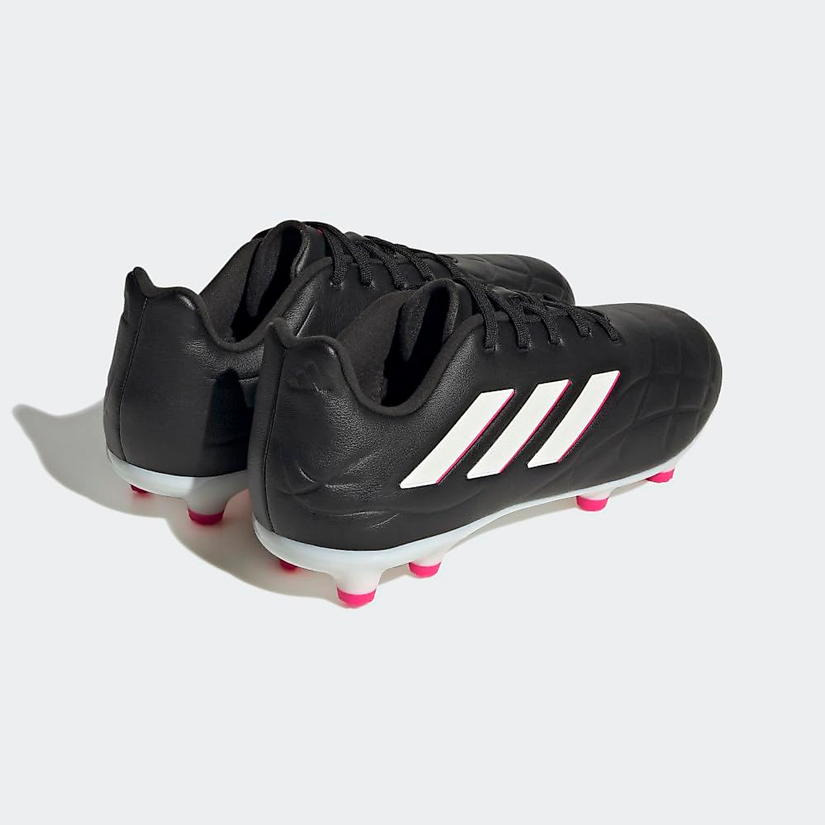 adidas Copa Pure.3 Firm Ground Soccer Shoe, Black/Zero Metallic/Team Shock Pink, 1.5 US Unisex Little Kid