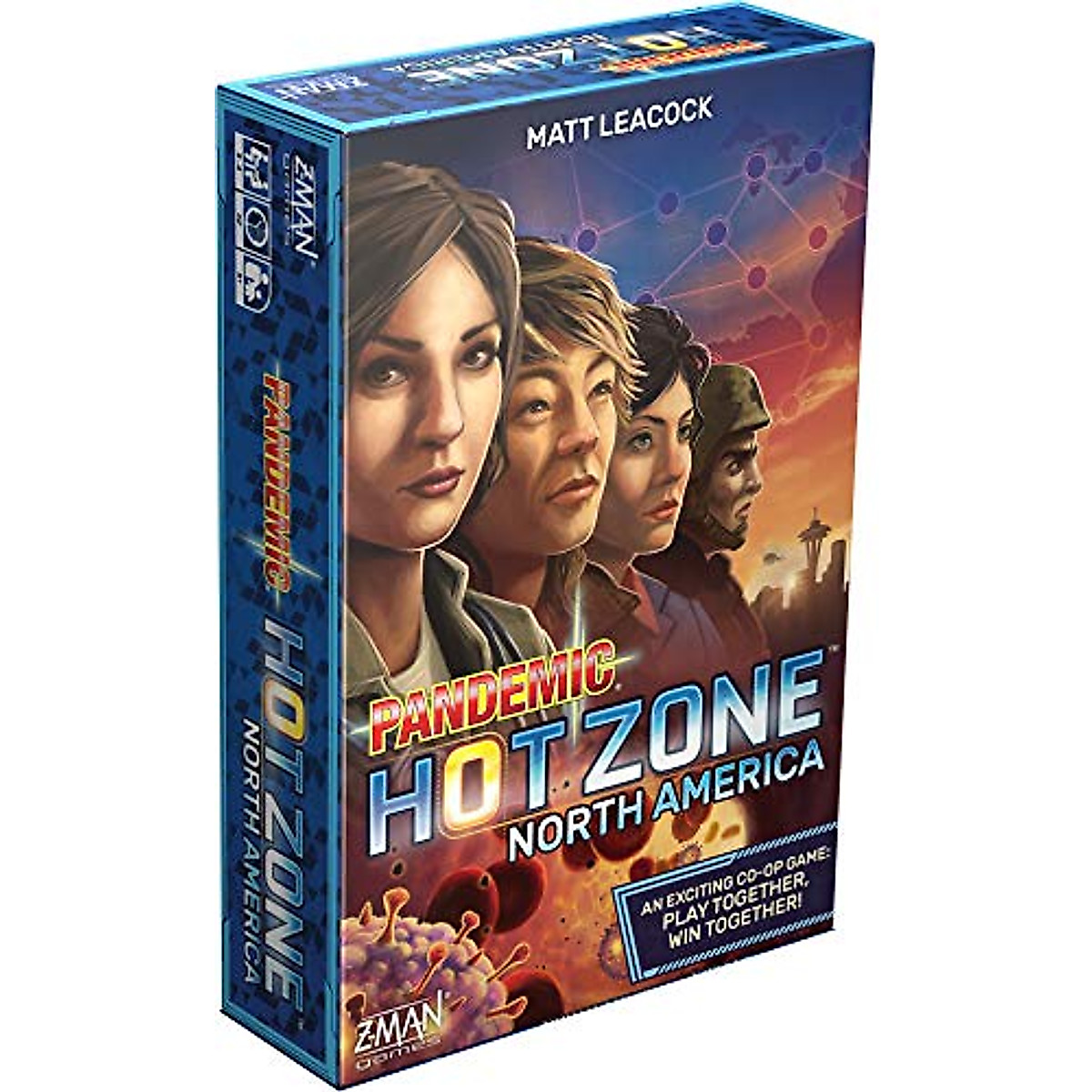 Pandemic Hot Zone: North America Board Game - Unite to Save The Continent! Cooperative Strategy Game for Kids and Adults, Ages 8+, 2-4 Players, 30 Minute Playtime, Made by Z-Man Games
