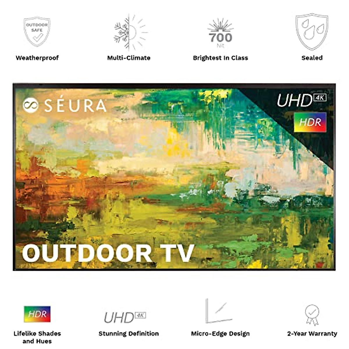 Seura Shade Series 2 55-inch Weatherproof Outdoor TV 4K UHD HDR LED