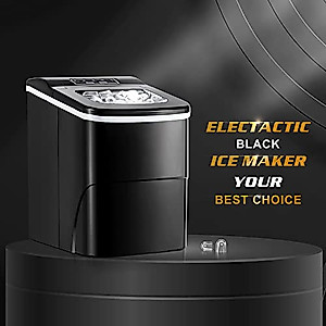 Ice Maker Countertop, Efficient Easy Carry Ice Machine,30Lbs/Day,Ideal for Restaurant, Bars, Home and Offices, Includes Scoop