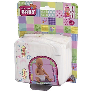 Simba 105561906 Baby Set of 5 Cute Realistic Nappies Suitable for Dolls 38-43 cm | for Ages 3 and up, Multicoloured