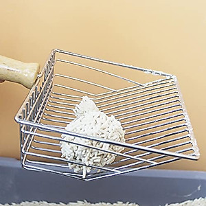 KUNWU Stainless Steel Food Grade 20" x 14" x 6" Extra Large Cat Litter Box with Silver Scoop Set