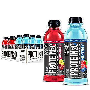 Protein2o 15g Whey Protein Infused Water Plus Energy, Variety Pack, 16.9 oz Bottle (12 Count)