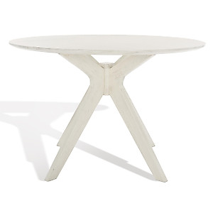 SAFAVIEH Couture Collection Carolee Farmhouse White Washed 46-inch Round Dining Table