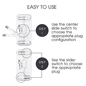 Conair Universal Travel Adapter, European Travel Plug Adapter with Surge Protection, All-in-One Worldwide Travel Adapter