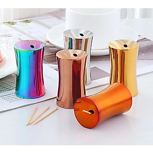 Winecraft Shiny Silver Metal Toothpick Holder - Tooth Pick Dispenser - Decorative Kitchen Display (Silver)