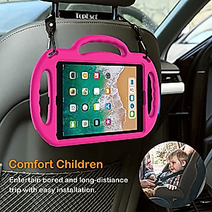 BMOUO Kids Case for iPad 6th/5th Generation (9.7 inch, 2018/2017), iPad Air 1 & iPad Air 2 Kids Case with Shoulder Strap for for iPad 9.7” (iPad 6th/5th Gen)/iPad Air 1st/2nd Generation, Rose