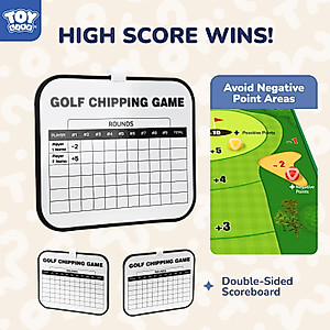 TOY Life Chipping Golf Practice Mats Golf Training Mat Indoor Outdoor Games for Adults Family Kids Outdoor Play Equipment Stick Chip Backyard Game (Copyrighted)(No Club Included)