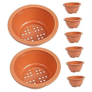 Asakkura 24 pcs Container Home Flower Training Planters Succulent Growing Gardening Bonsai Plants Garden for Nursery Round Planting Drainage Office Hole Cm Pot Cactus Plant Deep Plastic