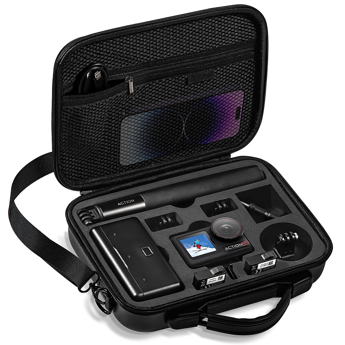Tomat Osmo Action 5 Pro Carry Case for DJI Osmo Action 5/4 Camera Accessories Hard Shell Bag Travel Case Compatible with DJI Osmo Action 5 Pro Action 4 Adventure Combo
