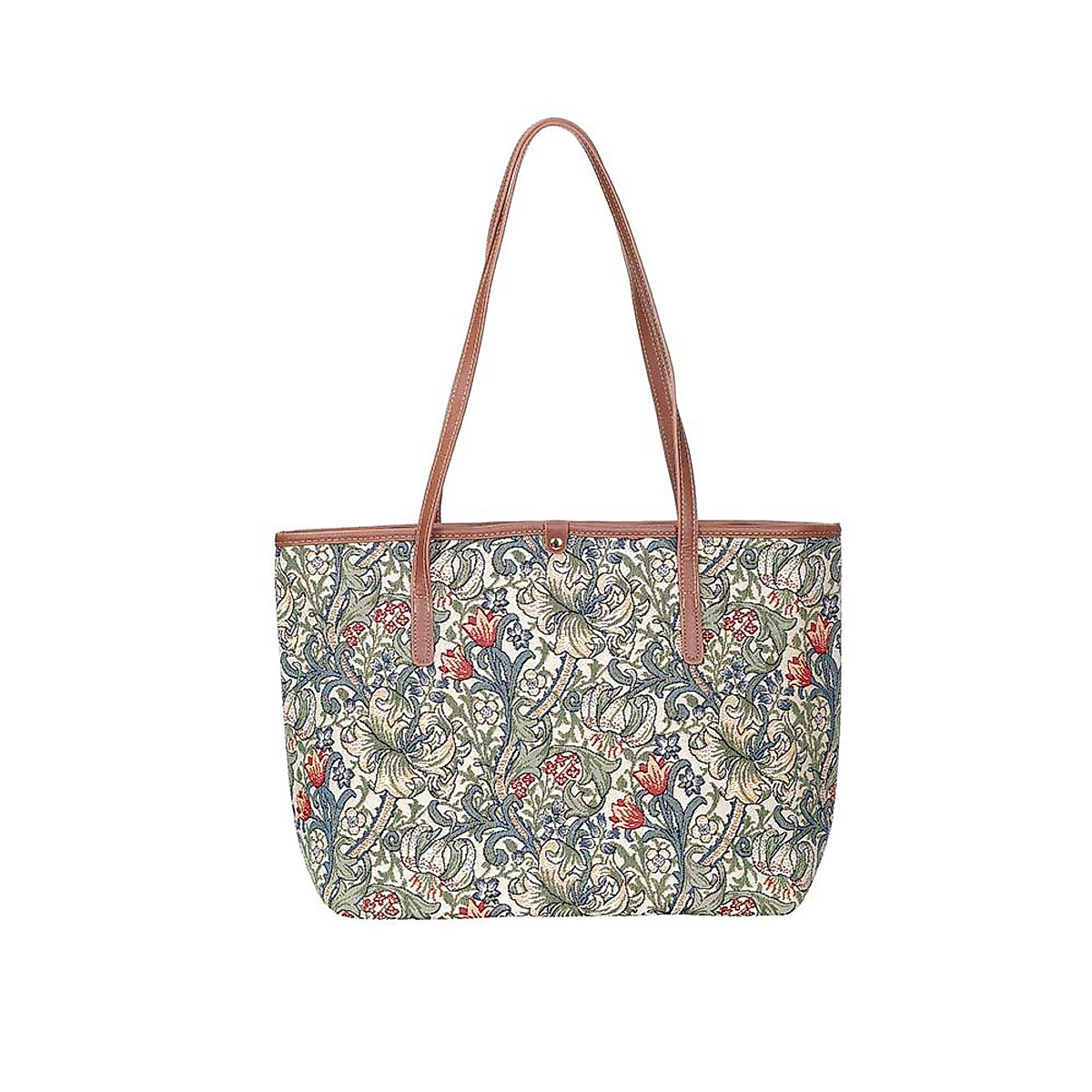 Signare Tapestry Shoulder Bag for Woman Travel or Work Tote Bags for Women In William Morris Golden Lily Design|COLL-GLILY