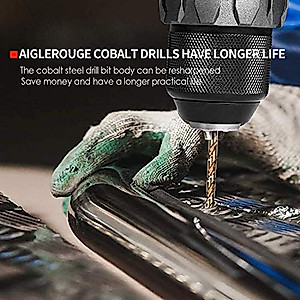 (21Pcs Set+3 Pcs Free) 1/16"-3/8" cobalt drill bit set, containing 5% cobalt,quenched and finely polished, suitable for hard metals, stainless steel, cast iron and other hard materials