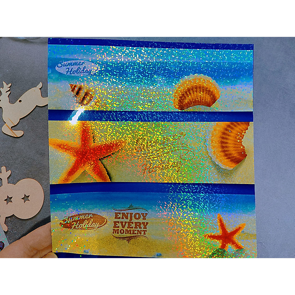 Bleidruck Printable Sparkle Holographic Sticker Paper 20 Sheets 8.5x11 Inch Waterproof Glitter Vinyl Sticker Paper Quick Dry for Inkjet/Laser Printer