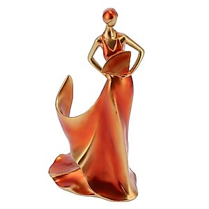 AUNMAS Dancer Wine Holder, Modern Lady Figurine Ornaments Skirt Holding Bottle Design Wine Bottle Rack Stand for Living Room Porch Cabinet Bae Decoration, Exquisite & Unique Decor, Red